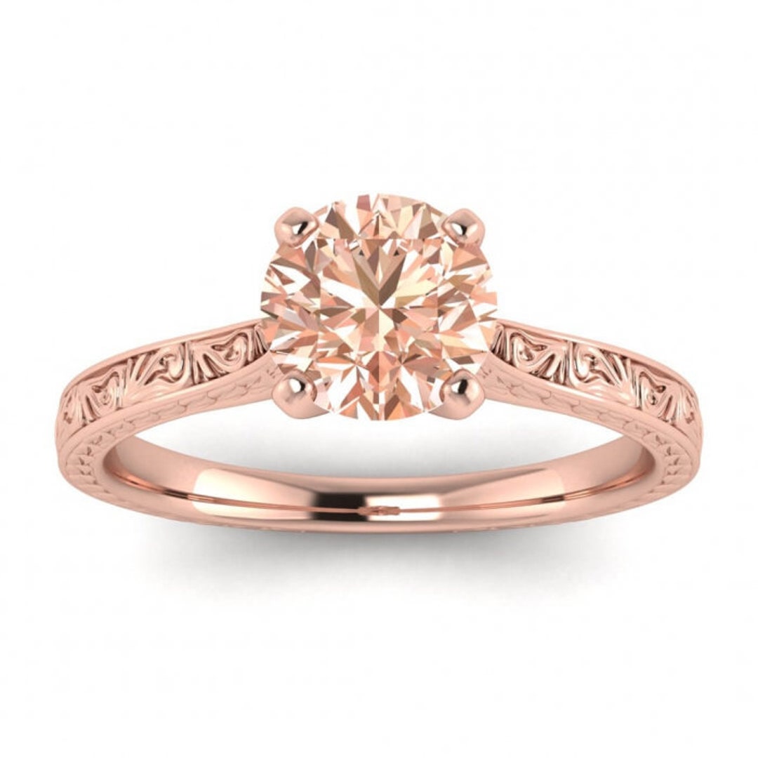 Morganite Ring, Morganite Solitaire, Promise Ring, Solitaire Ring ...