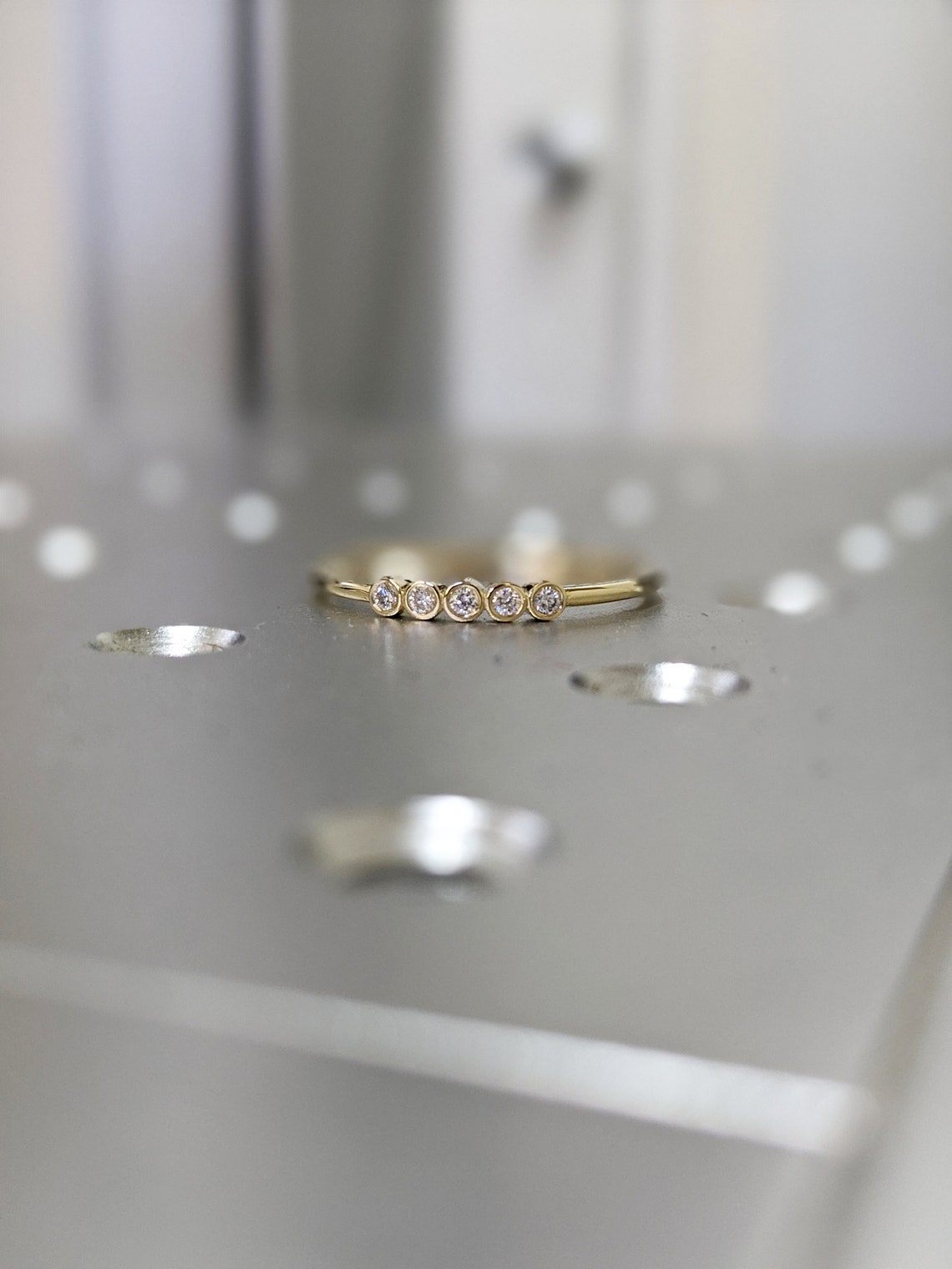 14K Gold Promise Ring For Her 5 Stone Ring Womens Anniversary | Etsy