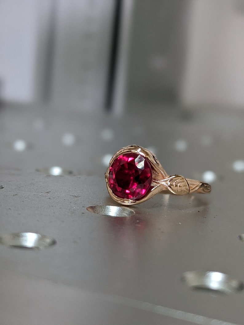 2ct Ruby Engagement Ring Leaves Ring Ruby Ring Ruby - Etsy