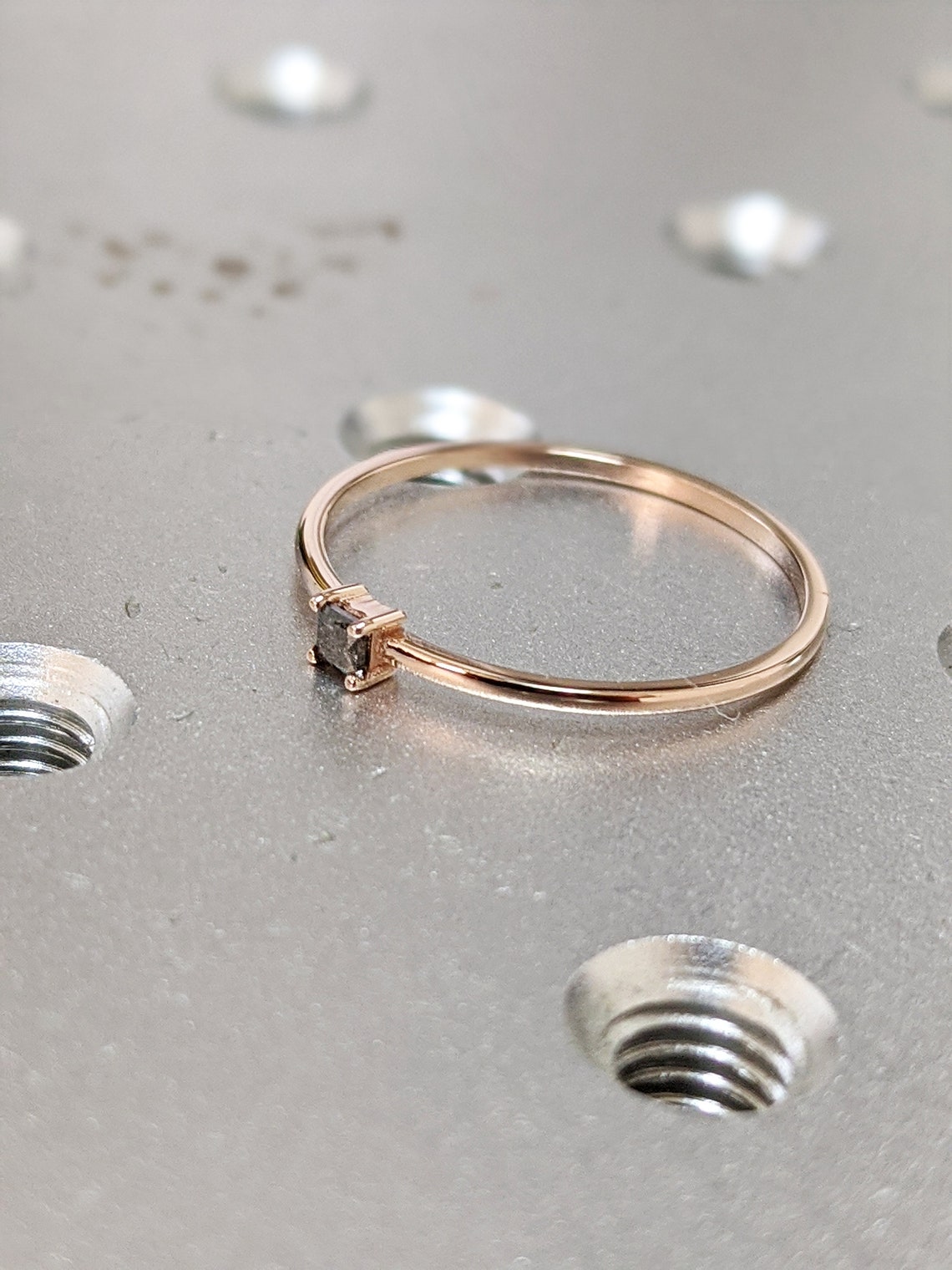 Solitaire Minimalist Engagement Ring Simple Stacking Princess - Etsy