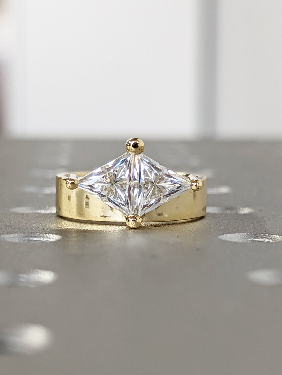 2 Carat Double Stone Engagement Ring Trillion Cut Triangle Cut ...