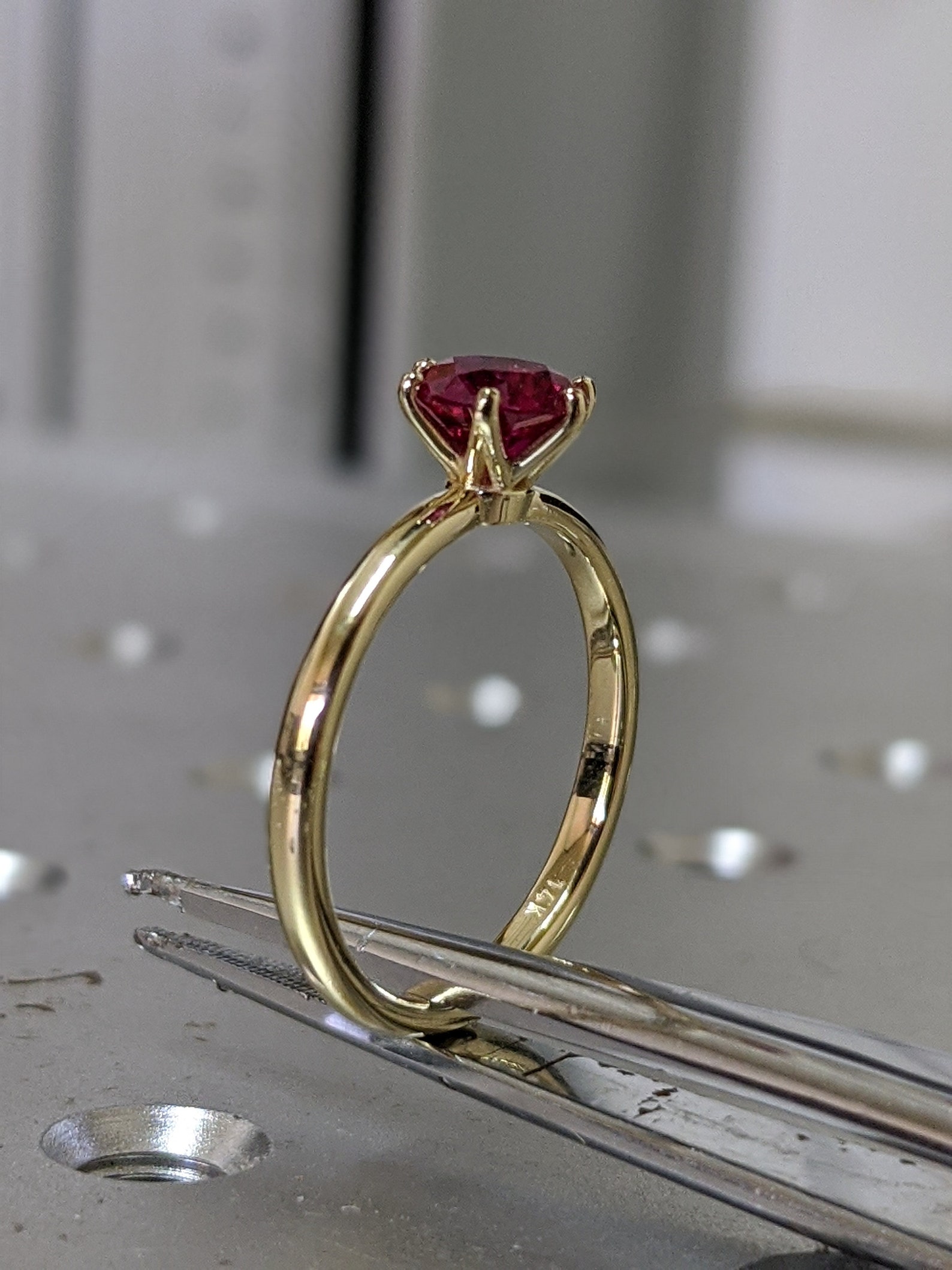Ruby Ring Unique Engagement Ring Solitaire Ring Round Ruby | Etsy