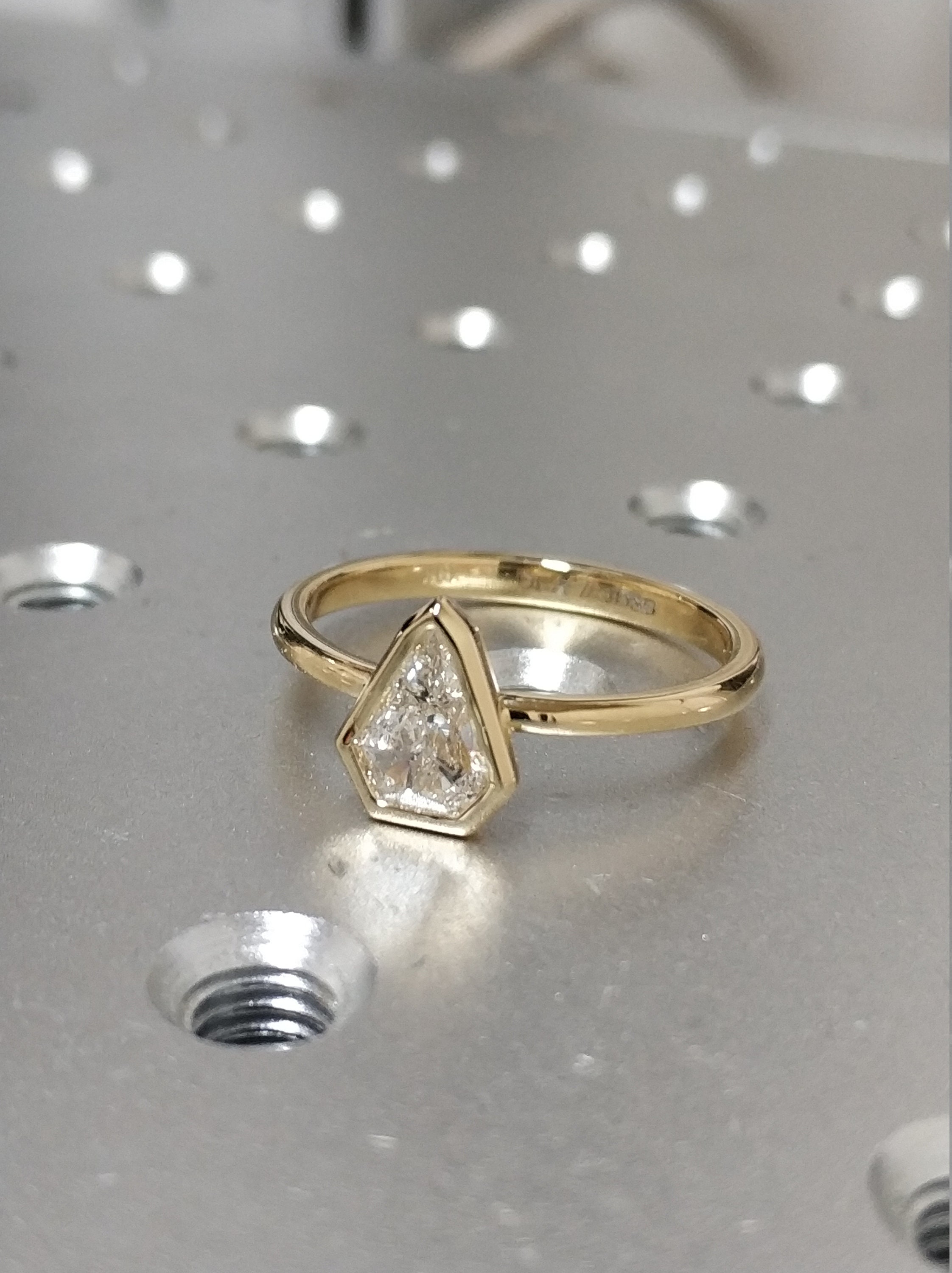 Kite Diamond Ring, Shield Diamond Ring, Diamond Shaped Diamond Ring ...