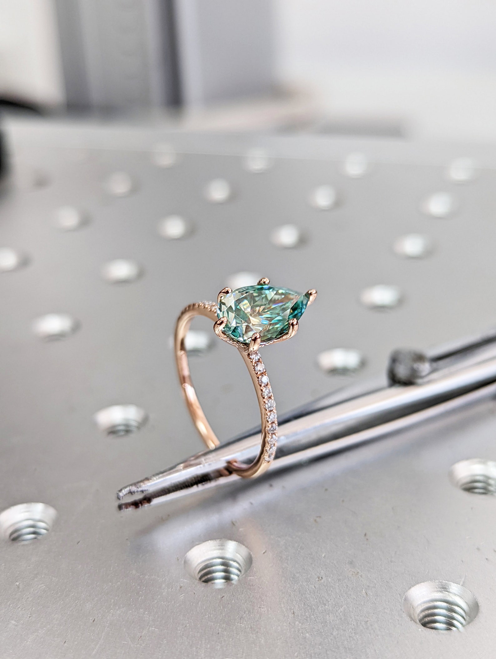 Colored Moissanite Engagement Green Moissanite Ring Vintage - Etsy