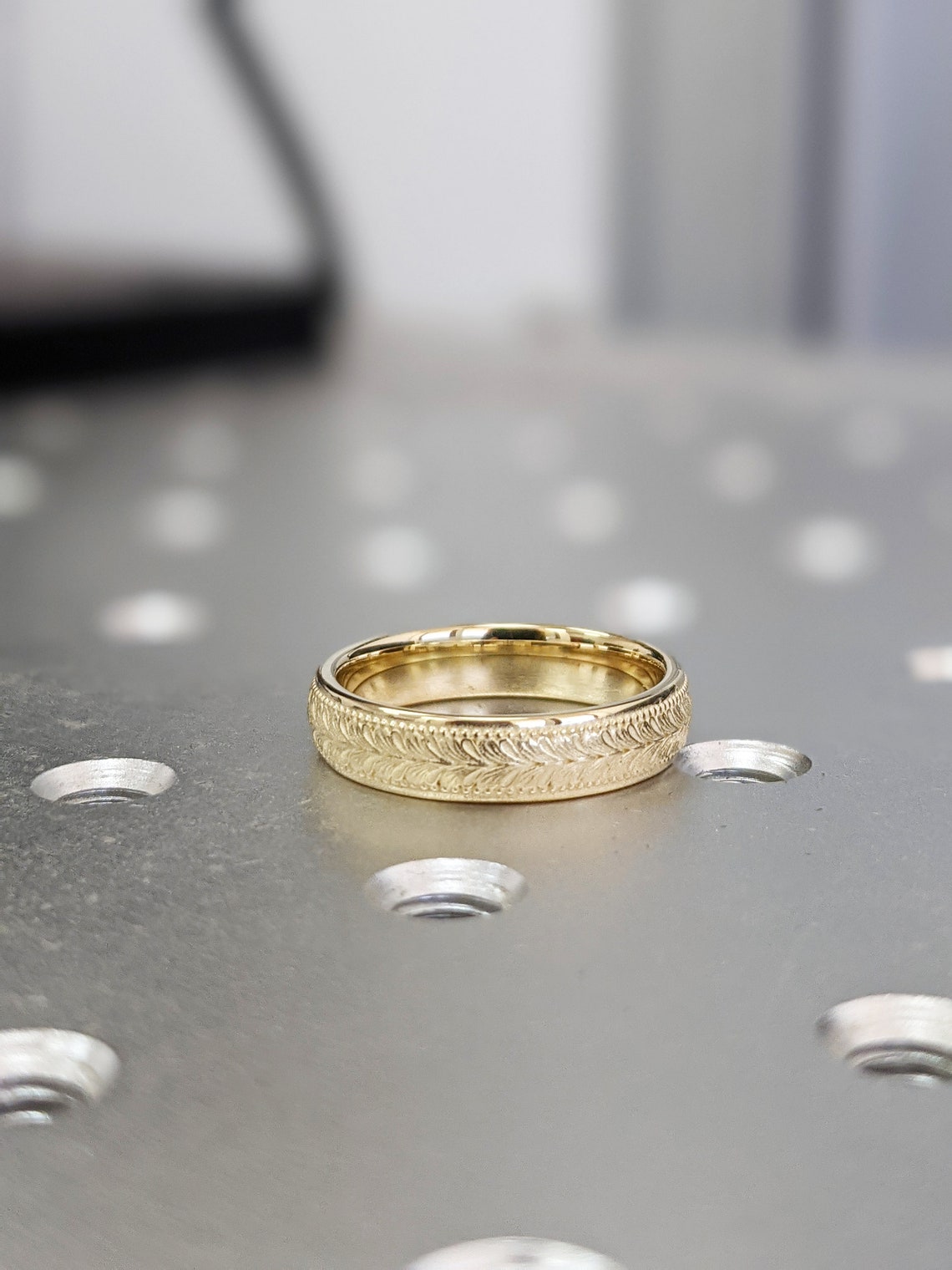 14K 18K Solid Yellow Gold Wedding Ring for Men & Women Rose | Etsy