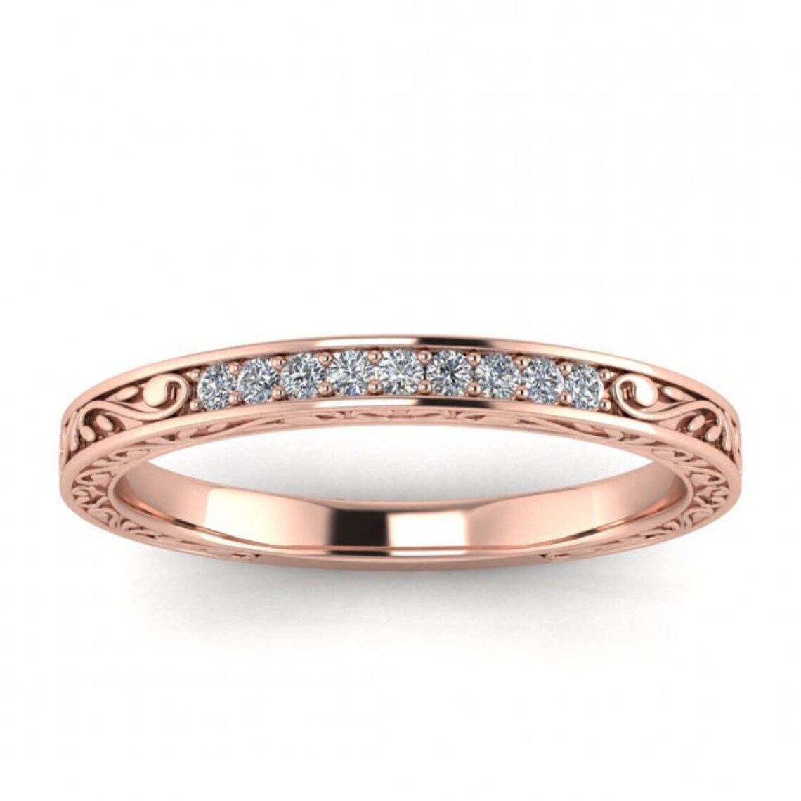 Filigree Band White Gold Vintage Band Band Art Deco Band | Etsy