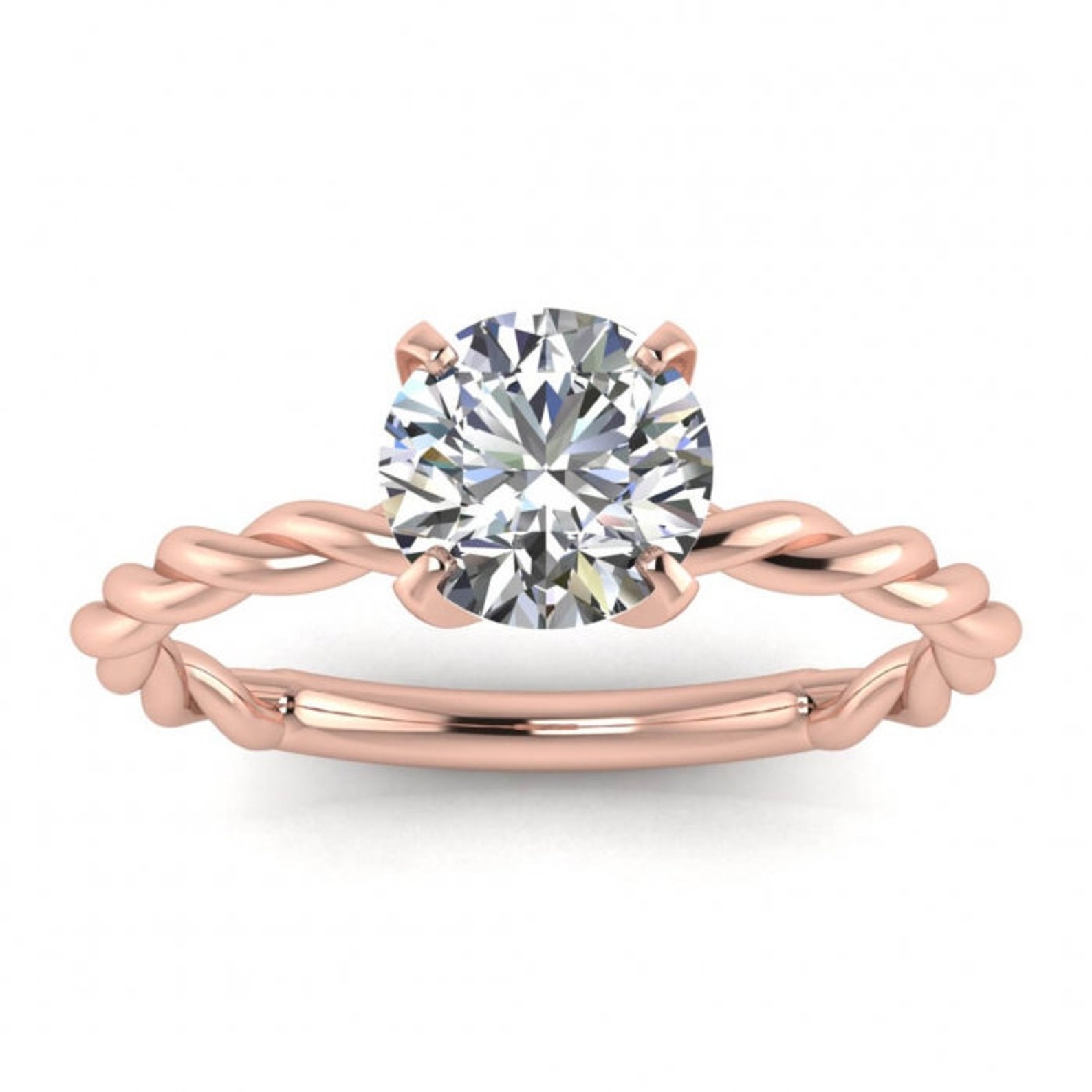 White Gold Braided Band Engagement Ring Braided Band Squared | Etsy