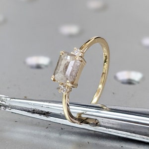 LIMITED Icy Salt and Pepper Diamond Ring, Alternative Promise Ring ...