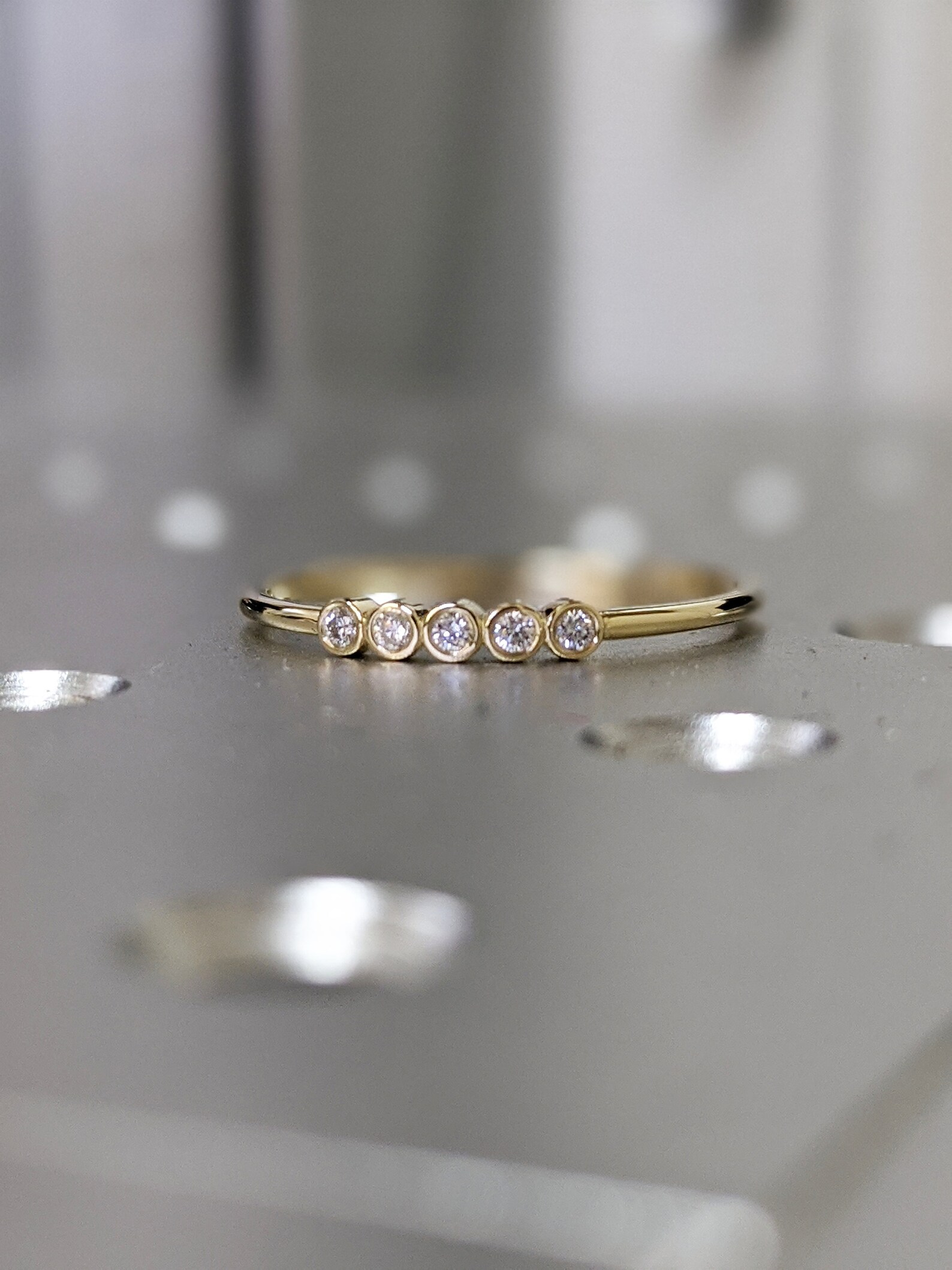 14K Gold Promise Ring for Her 5 Stone Ring Womens Anniversary | Etsy