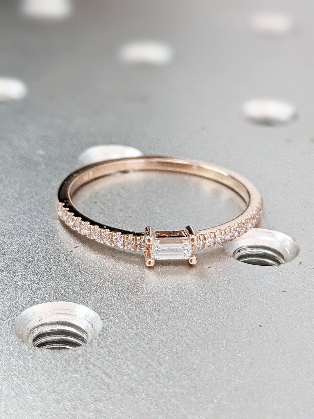 14k Gold Dainty Diamond Ring, Minimalist Diamond Ring, Minimalist ...