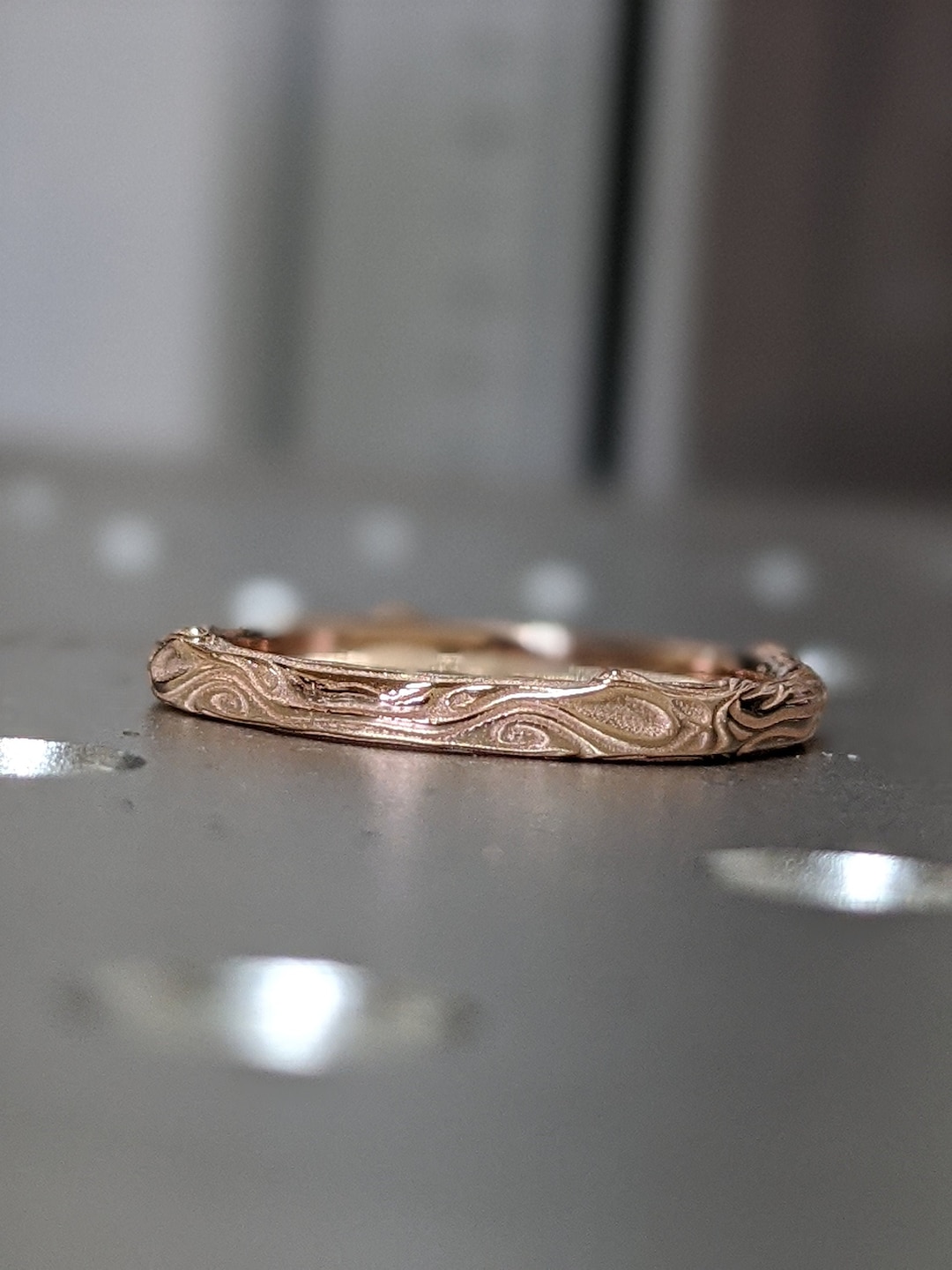 14k Gold Thin Twig Wedding Band, Gold Twig Ring, 14k Gold Twig Nature ...
