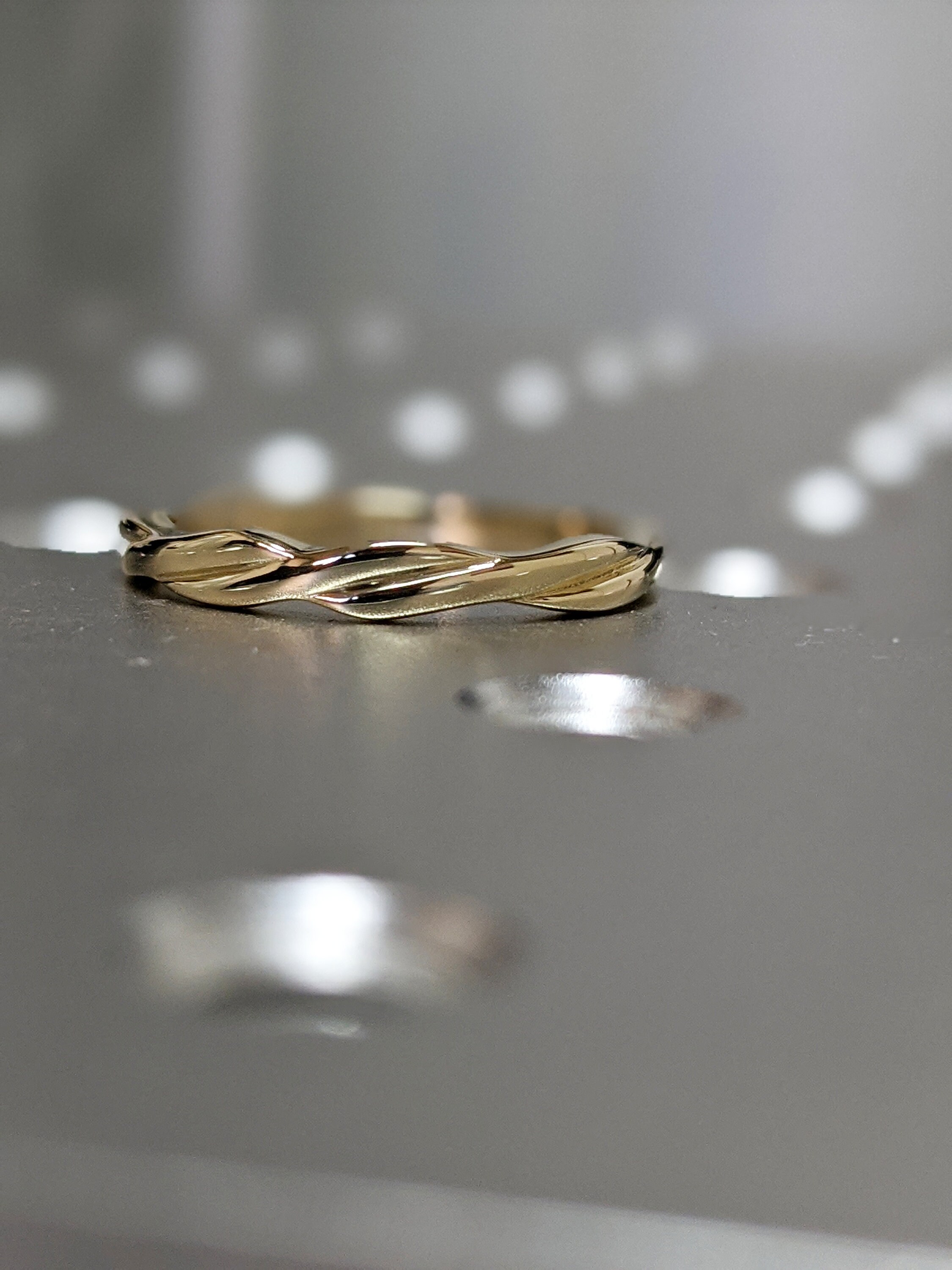 14k Gold Twisted Wedding Band/infinity Wedding Band/women Simple Band ...