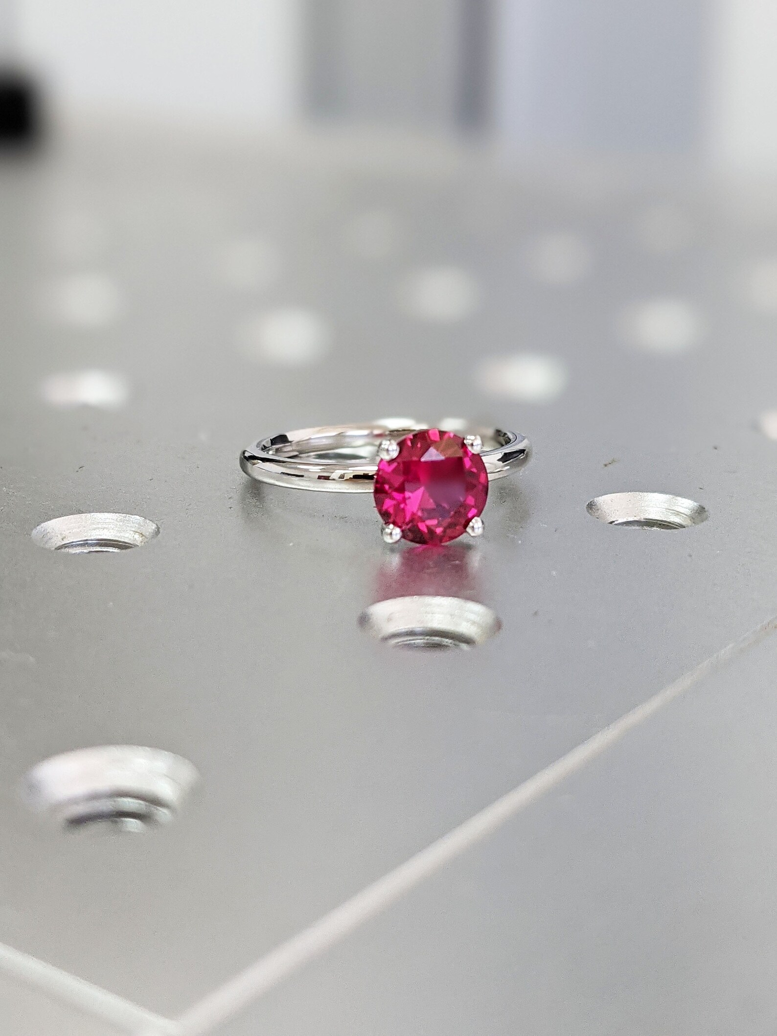 Ruby Ring Unique Engagement Ring Solitaire Ring Round Ruby - Etsy