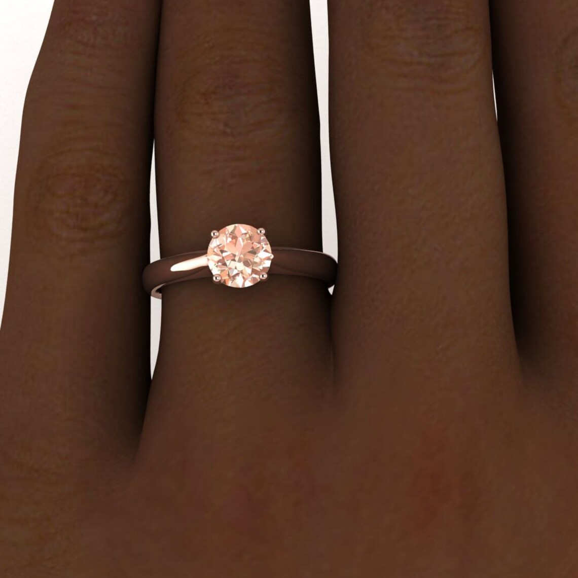 Unique Morganite Engagement Ring Rose Gold Solitaire Ring - Etsy