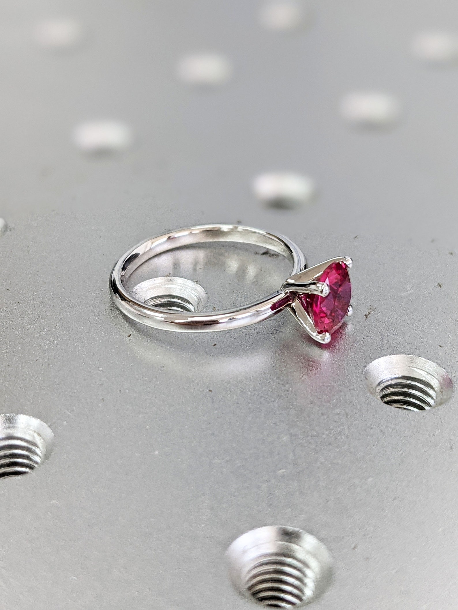 Ruby Ring Unique Engagement Ring Solitaire Ring Round Ruby - Etsy
