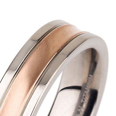 Titanium Brushed Rose Gold Plated Wedding Ring Wedding Band - Etsy