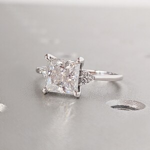 Princess Cut Lab Diamond Engagement Ring | Lab Created Dainty Promise ...