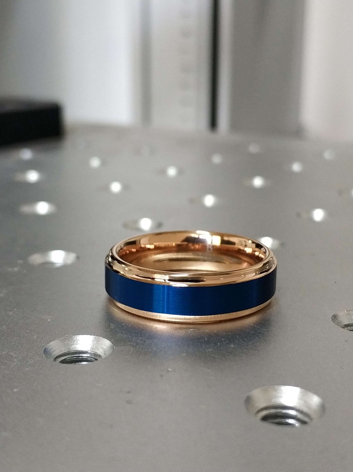 Blue Tungsten Ring for Men Blue Tungsten Wedding Ring Set - Etsy