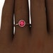 14k Rose Gold Floating Bezel Ruby Ring, Ruby Engagement Ring, Ruby Solitaire Ring, Unique Ruby ...