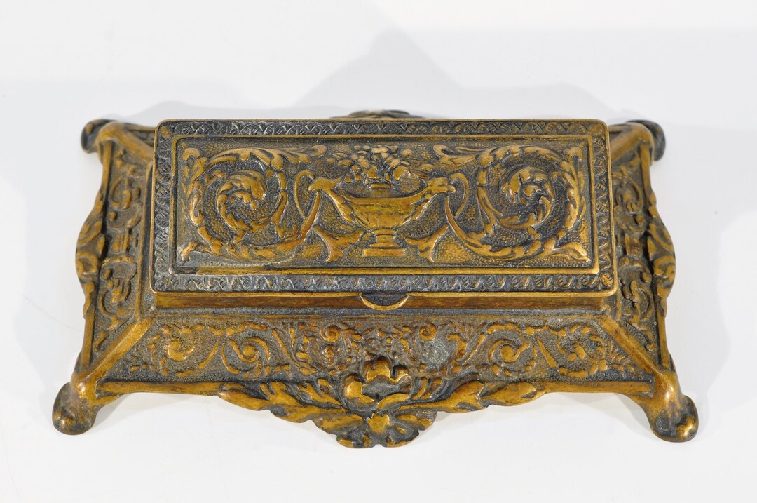 Vintage Ornate Brass Inkwell Holder - Etsy