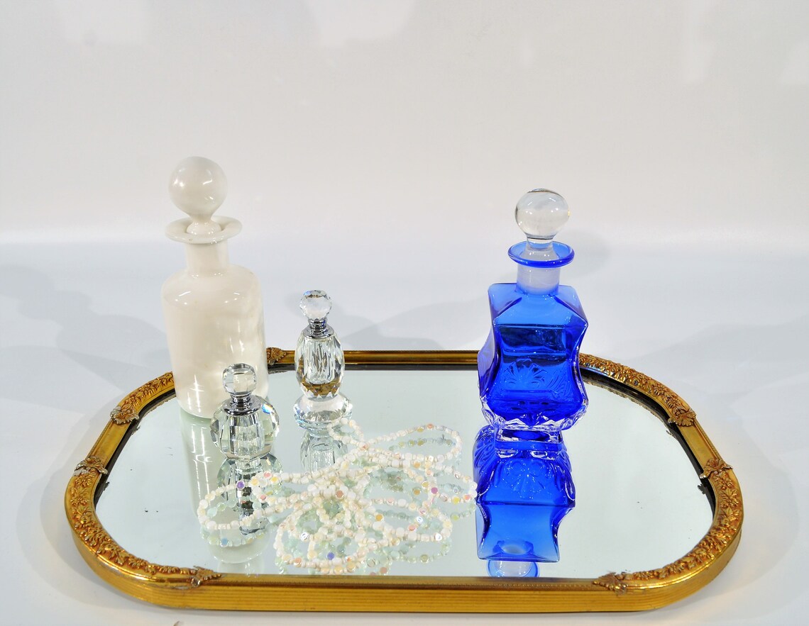 Cobalt Blue Square Glass Perfume Bottle and Stopper - Etsy