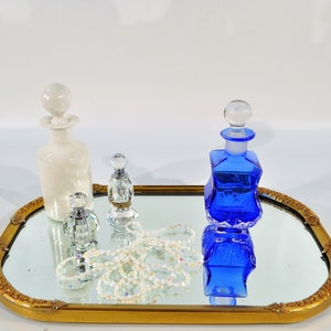 Cobalt Blue Square Glass Perfume Bottle and Stopper - Etsy