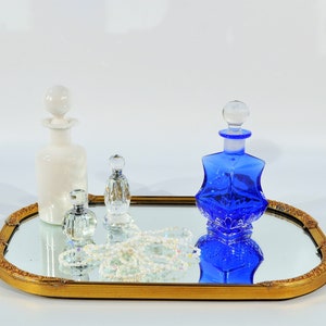 Cobalt Blue Square Glass Perfume Bottle and Stopper - Etsy