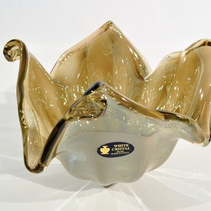 Murano Italian Handmade White Crystal bowl | Etsy