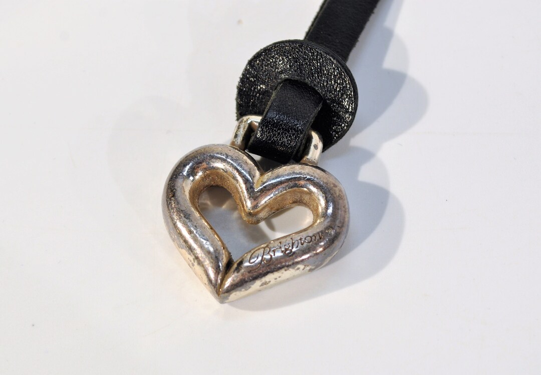 Vintage Brighton Heart Fob/ Keychain /handbag Tag Fob Leather Strap ...