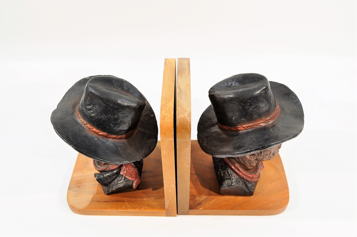 Vintage Cowboy Bust Sculpture Bookends by Austin Productions | Etsy