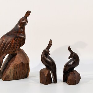 Large 12'' T Quail Statue Set of 3 /ironwood Hand Carved Quail Statues ...