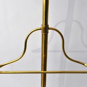 Mid-century Brass & Wood Butler Valet/ Suit Rack/clothes Hanger Made in ...