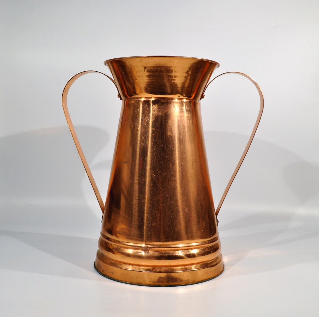 Vintage Copper Vase: 15" Farmhouse Rustic Umbrella Stand - Etsy