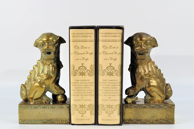 Vintage Brass Foo Dogs Bookends | Etsy