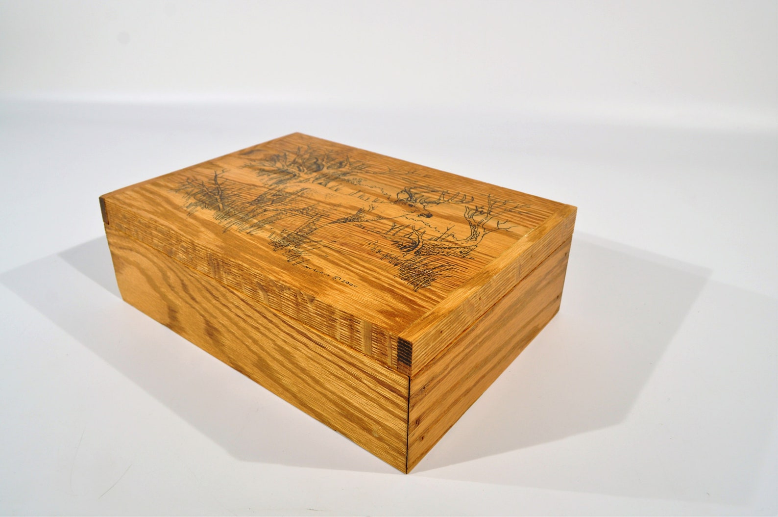 Hand Made Personalized Keep Sake Box With Mountain & Deer | Etsy