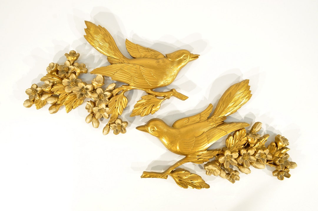 Vintage 1967 Syroco Flowers & Birds Wall Hanging - Etsy