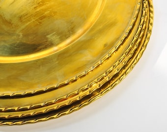 Solid Brass Charger Plates Set of 4 - Etsy