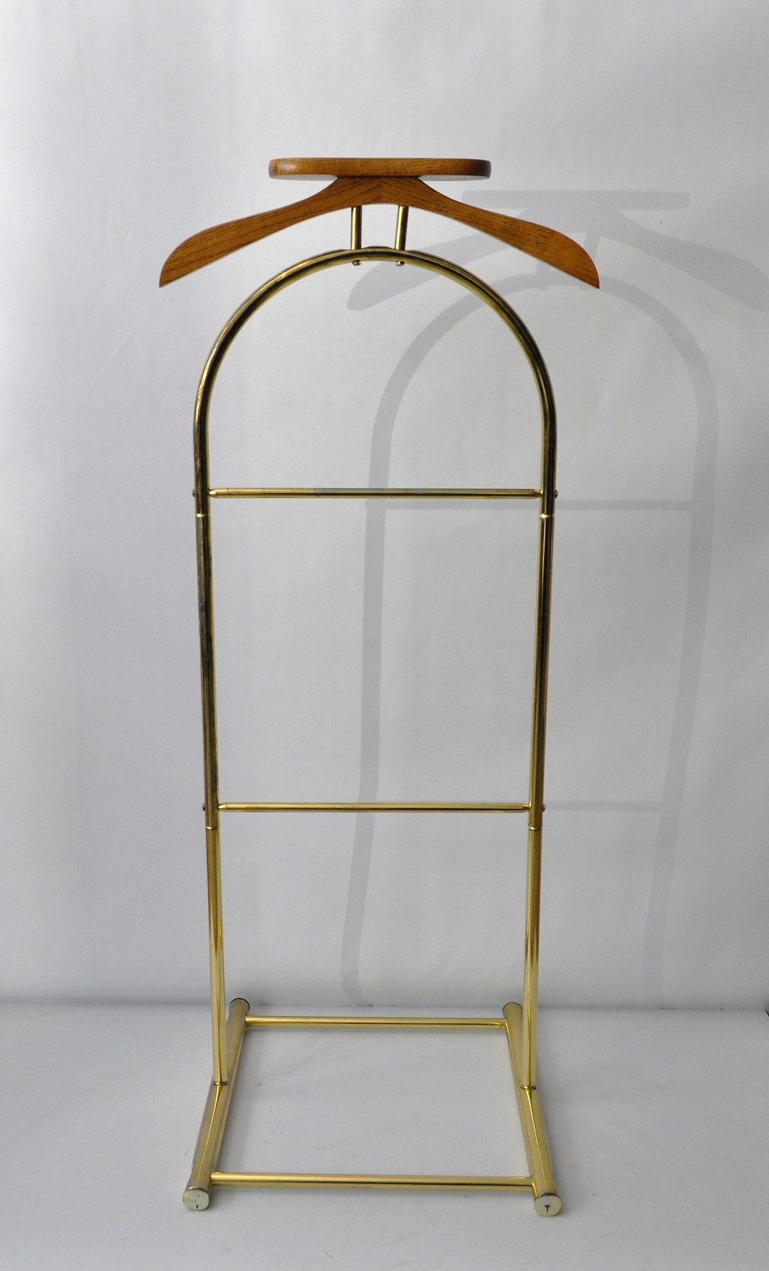 Mid-century Lightweight Metal & Wood Butler Valet/ Suit Rack/clothes ...
