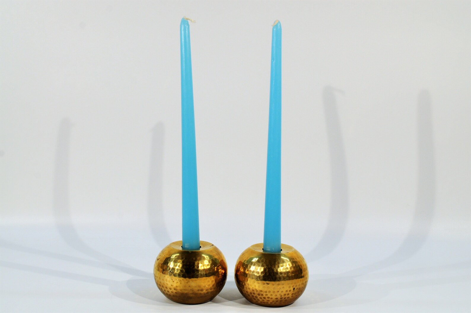 Mid Century Modern Solid Brass Round Ball Candlestick - Etsy
