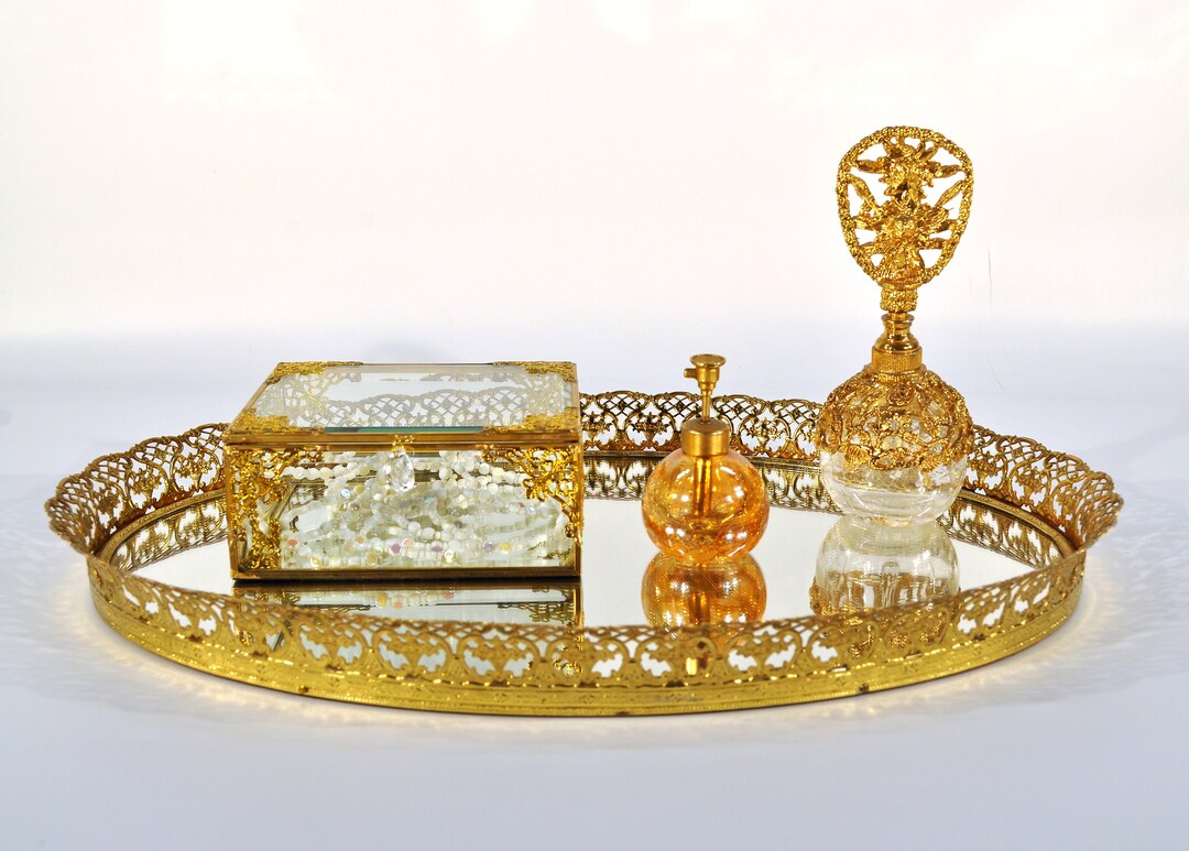 Filigree Mirror Vanity Tray or Wall Mirror/ Vintage French Apartment ...