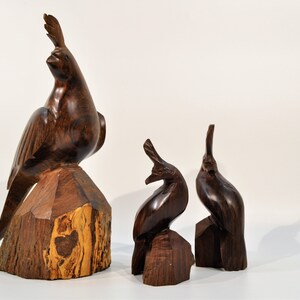 Large 12'' T Quail Statue Set of 3 /ironwood Hand Carved Quail Statues ...