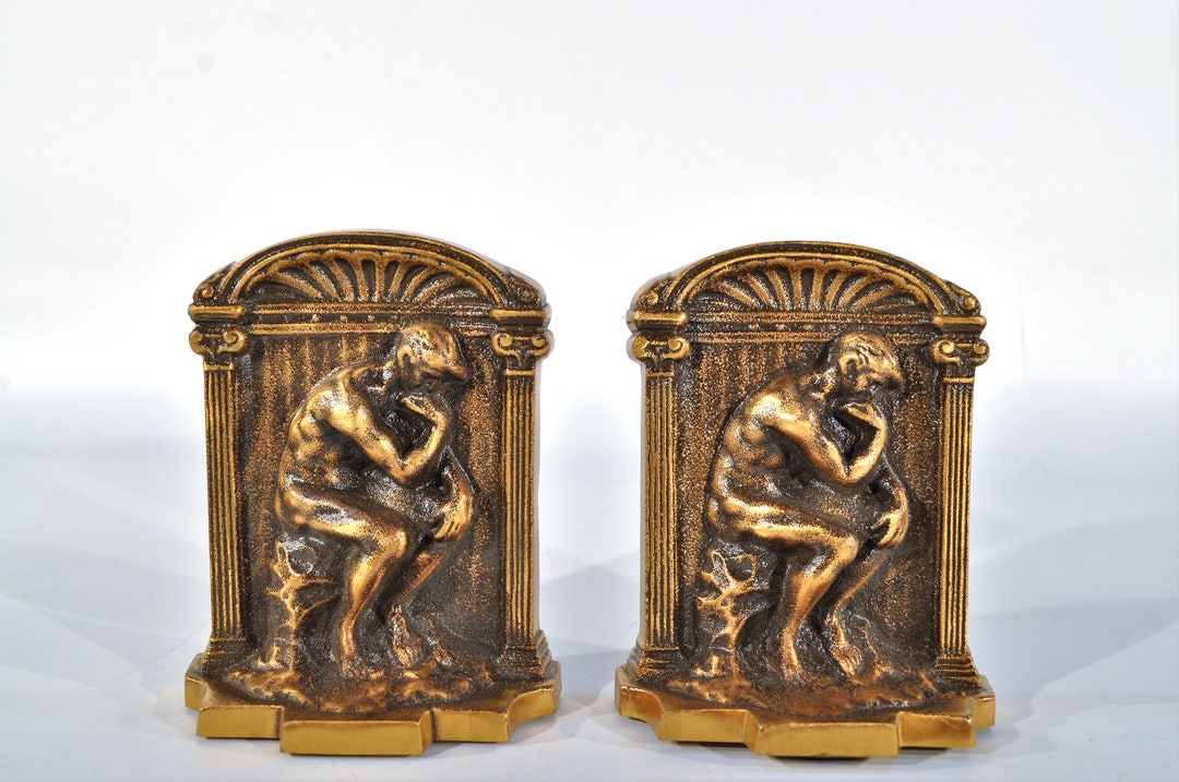 The Thinker Copper Bookends - Etsy