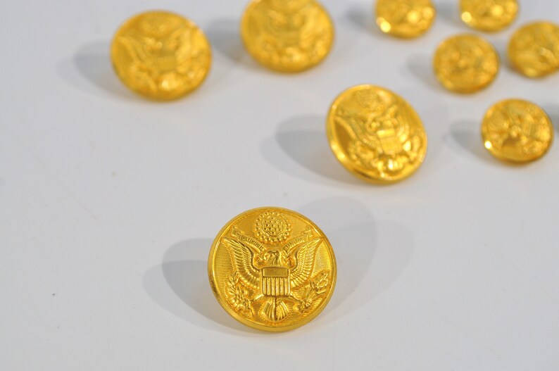 Vintage Military Uniform Metal Buttons by Waterbury Co's - Etsy
