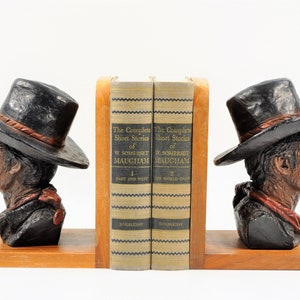 Vintage Cowboy Bust Sculpture Bookends by Austin Productions Prod Inc ...