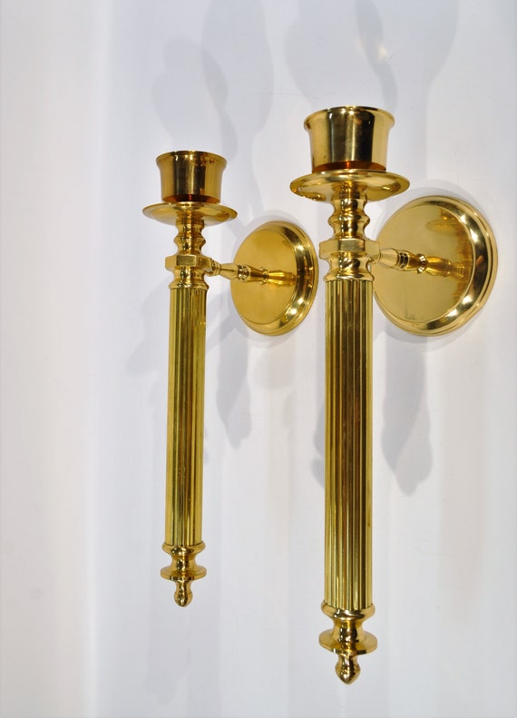 Solid Brass Sconces Set of 2 | Etsy