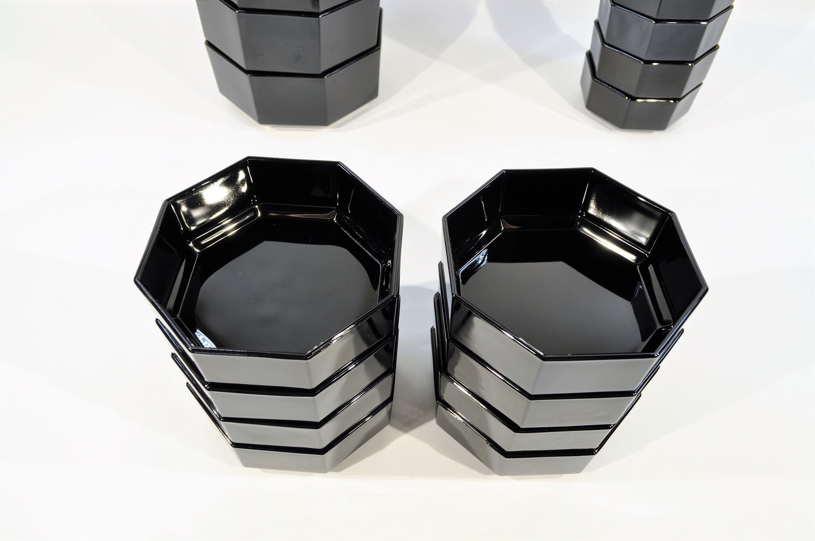 French Arcoroc 65 Piece Black Dinnerware Set /mid Century - Etsy