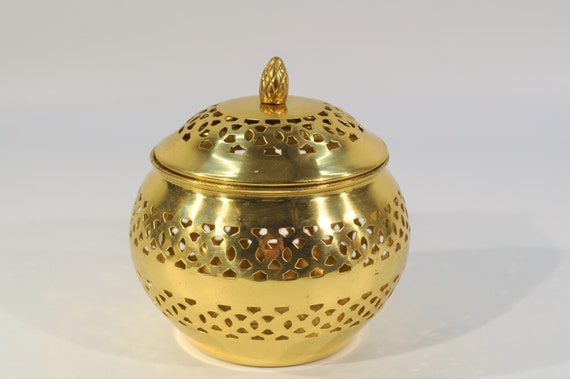 Gold Brass Potpourri Holder/Catchall bowl/jewelry | Etsy