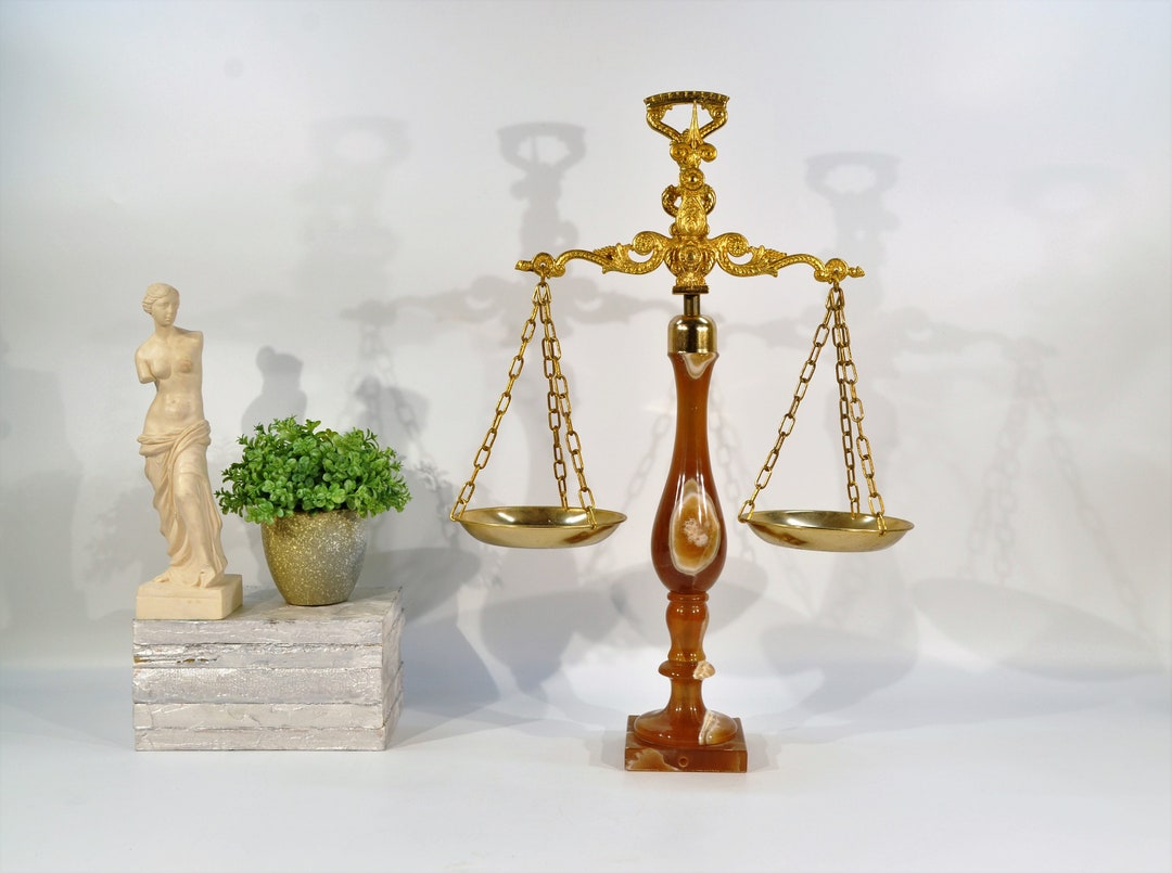 22'' Tall Filigree Ornate Balance Scale of Justice/mid Century Law ...