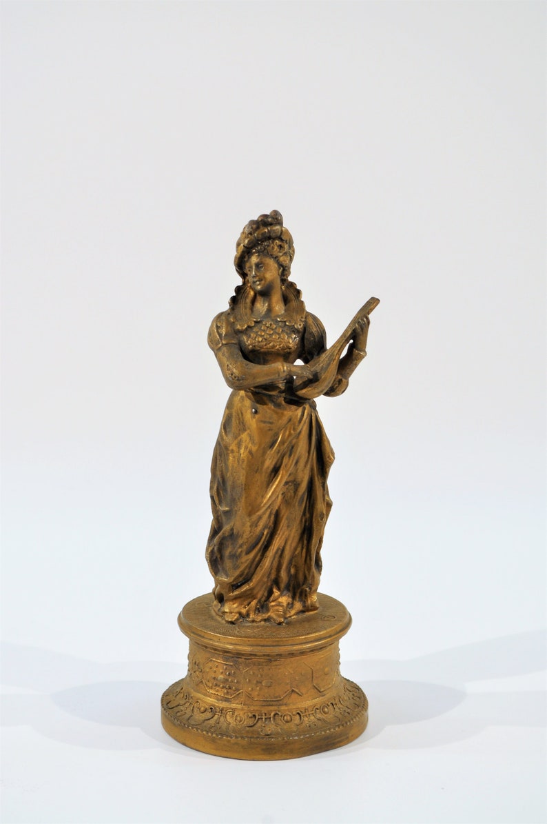 Art Nouveau Brass Woman Statue - Etsy