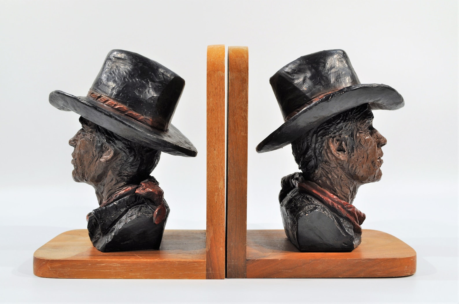 Vintage Cowboy Bust Sculpture Bookends by Austin Productions | Etsy